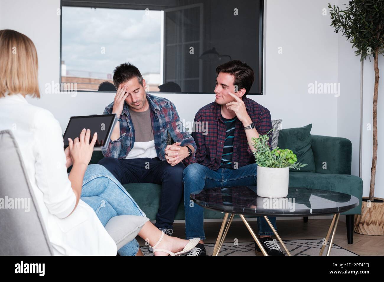 Lgtbi couple in therapy to try to fix relationship problems and with ...