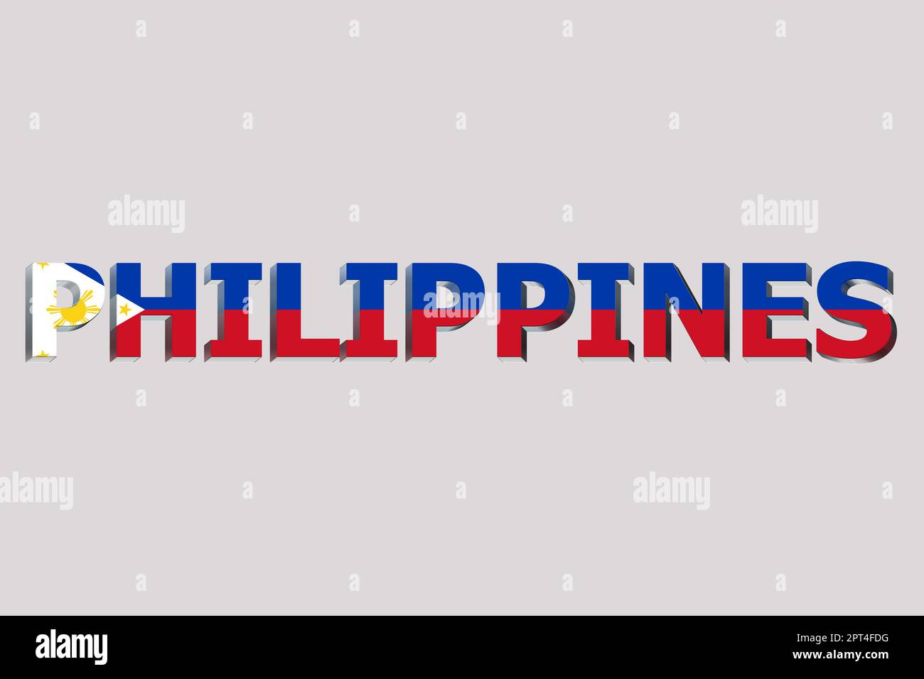 3D Flag of Philippines on a text background Stock Photo - Alamy