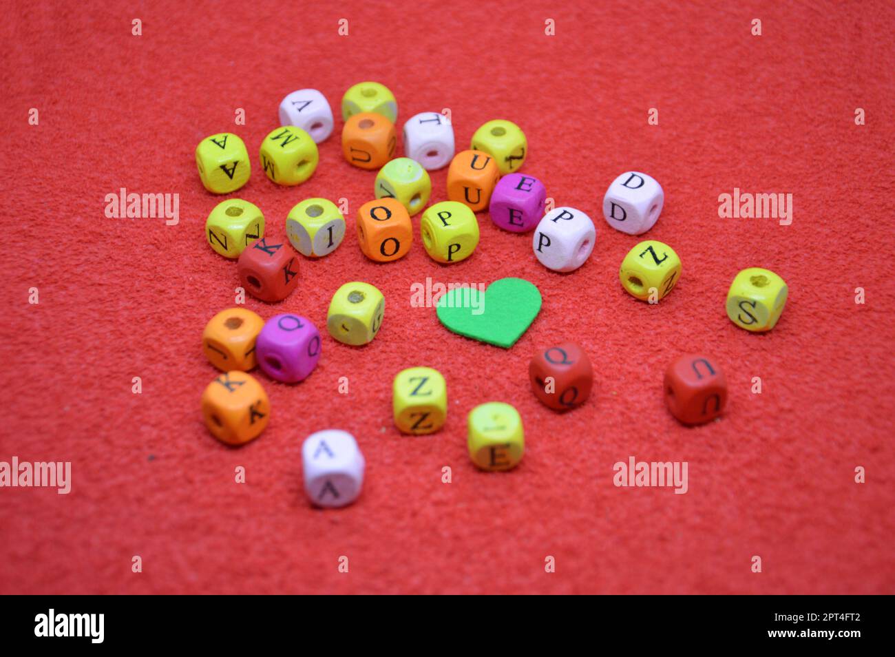 Composition of multi-colored cubes with letters of the Latin and the ...