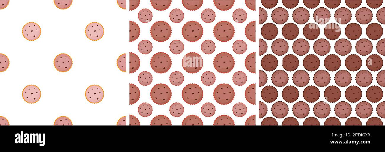 Set of Chocolate Seamless Pattern Design with Choco Decoration in ...