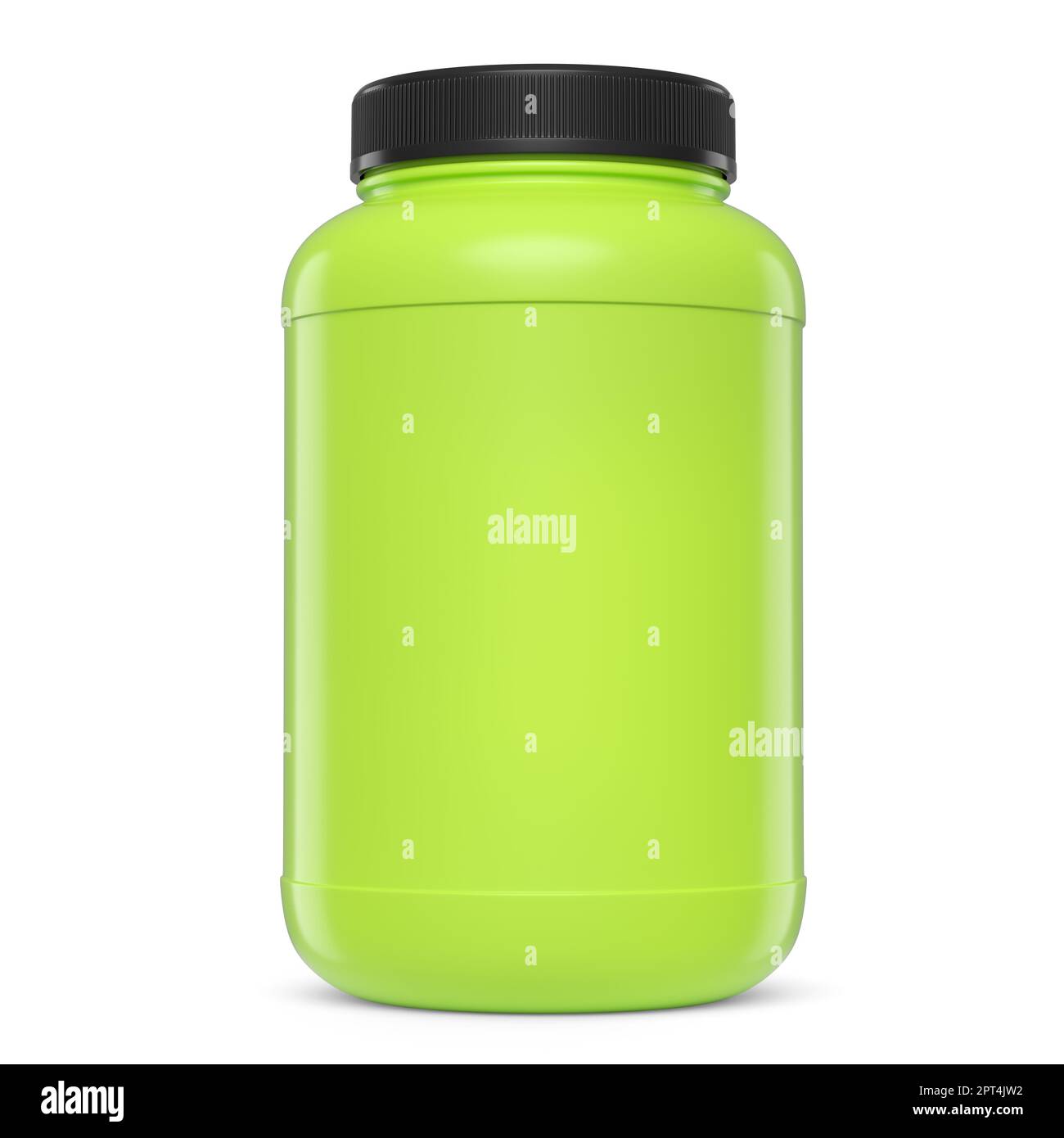 Green plastic jar for sport nutrition whey protein and gainer powder ...
