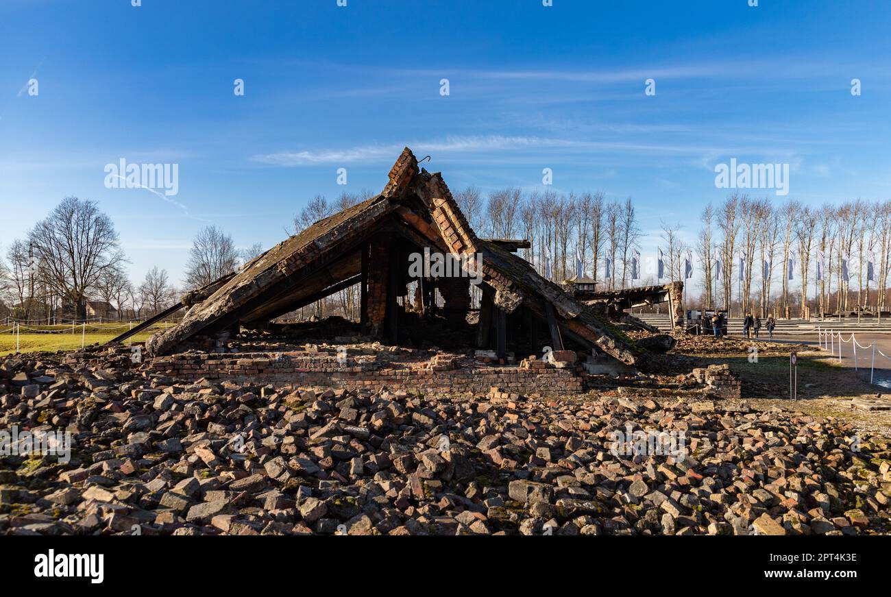 A picture of the gas chambers ruins of Auschwitz II - Birkenau Stock ...