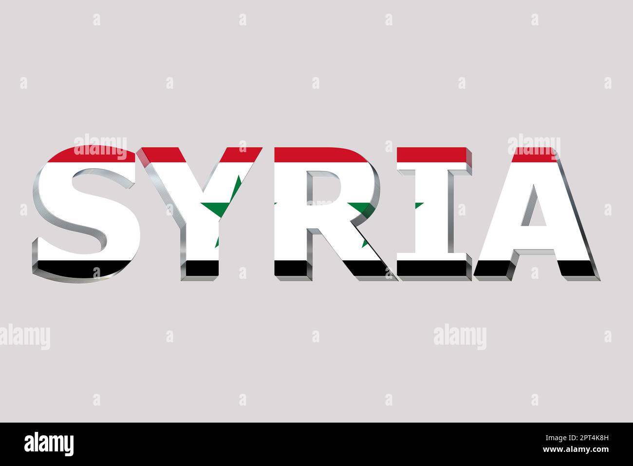 3D Flag of Syria on a text background Stock Photo - Alamy