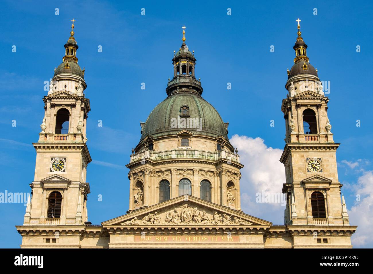 The dome and two bell towers of St. Stephen's Basilica - Budapest ...