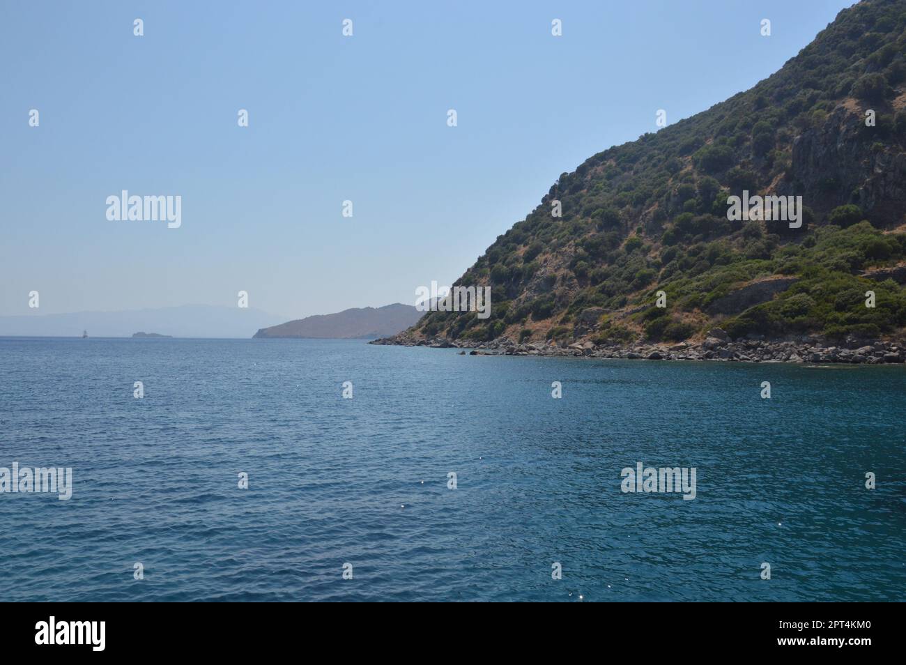 Aegean Sea in Turkey, panorama of mountains and the coast Stock Photo ...