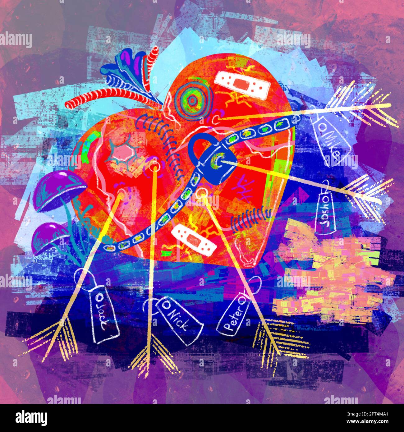 Patched heart hi-res stock photography and images - Alamy