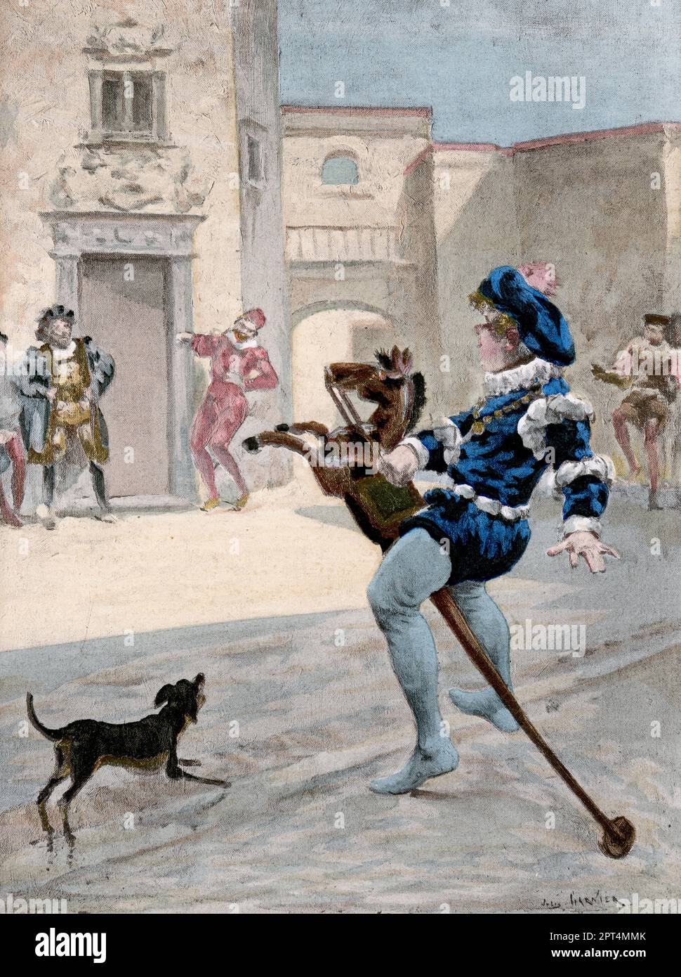 scene from the works of Rabelais. Of Gargantua's wooden horses ...