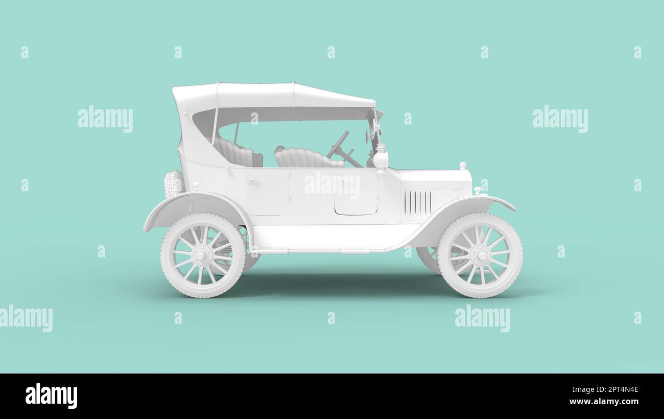 3D rendering of an old vintage historic car isolated Stock Photo - Alamy