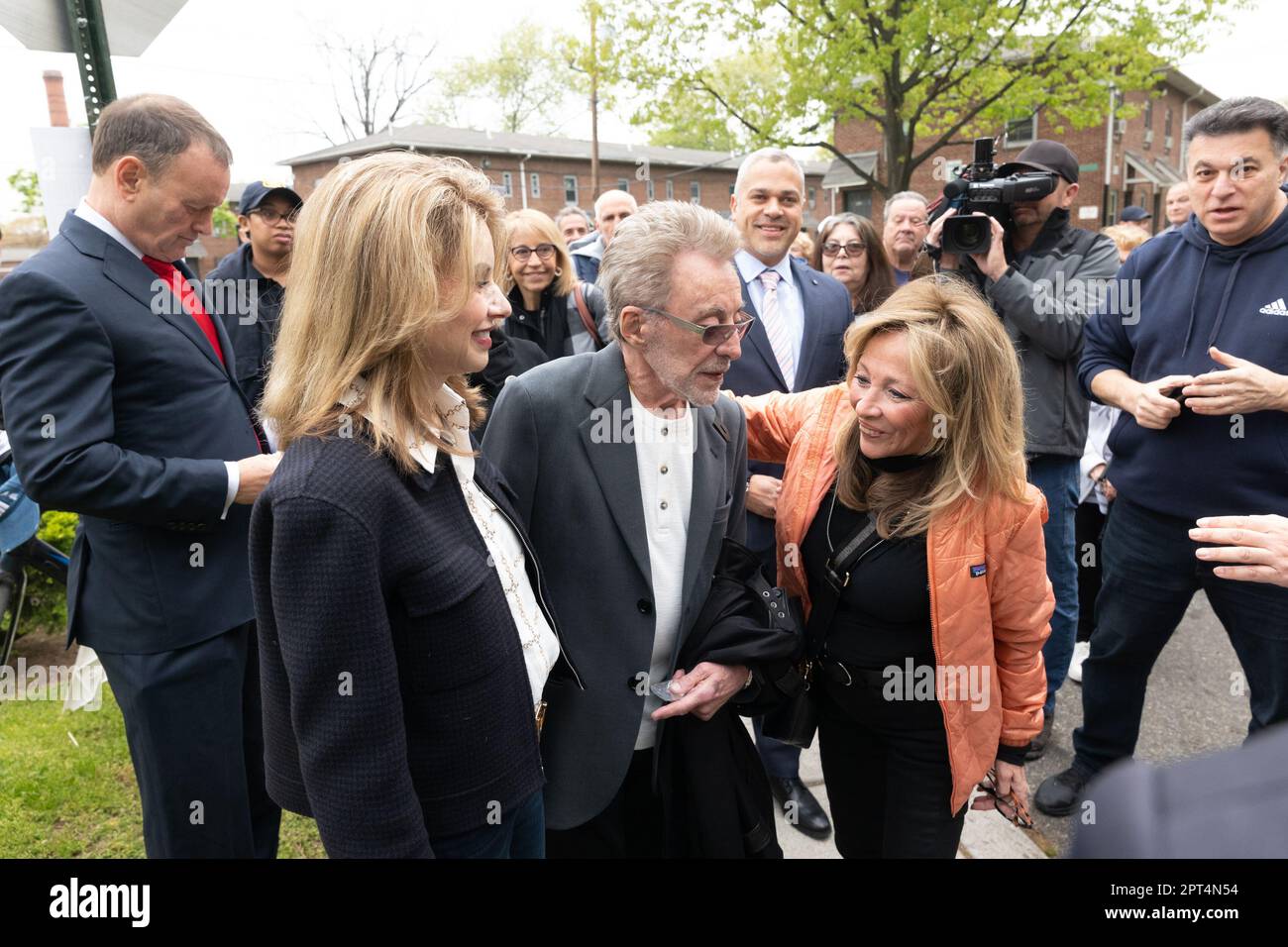 Newark, New Jersey, USA. 27th Apr, 2023. JACKIE JACBOS, left, appears ...