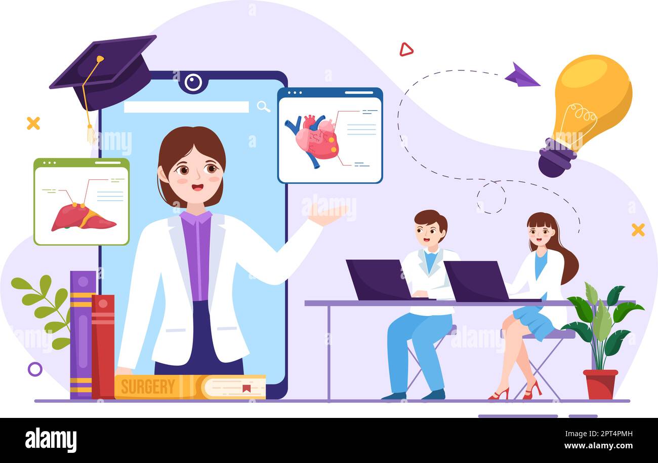 Medical School with Students Listening to Doctor Lecture and Learning ...