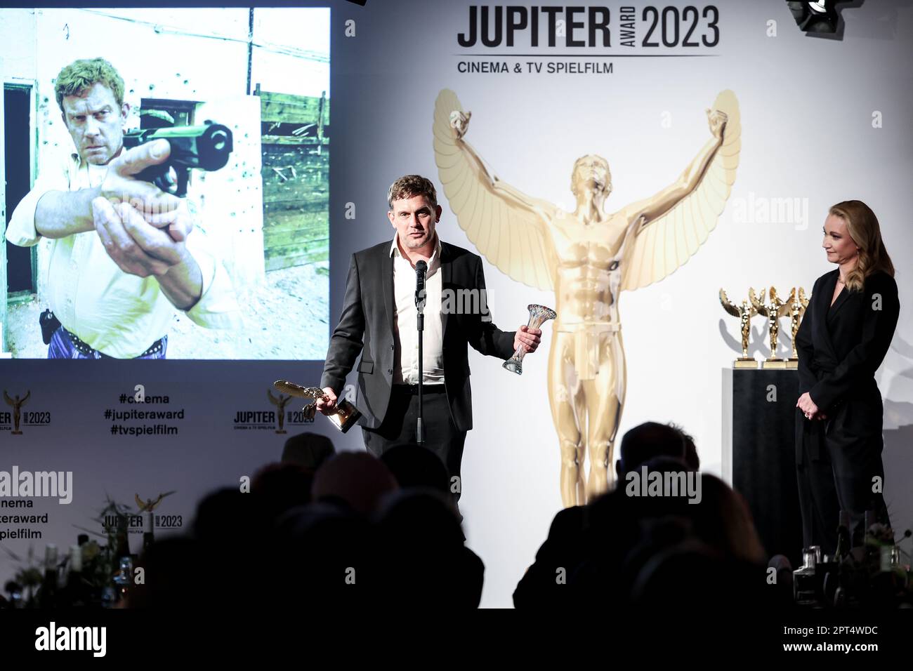 Hamburg, Germany. 27th Apr, 2023. Sebastian Bezzel (l), actor, is on ...