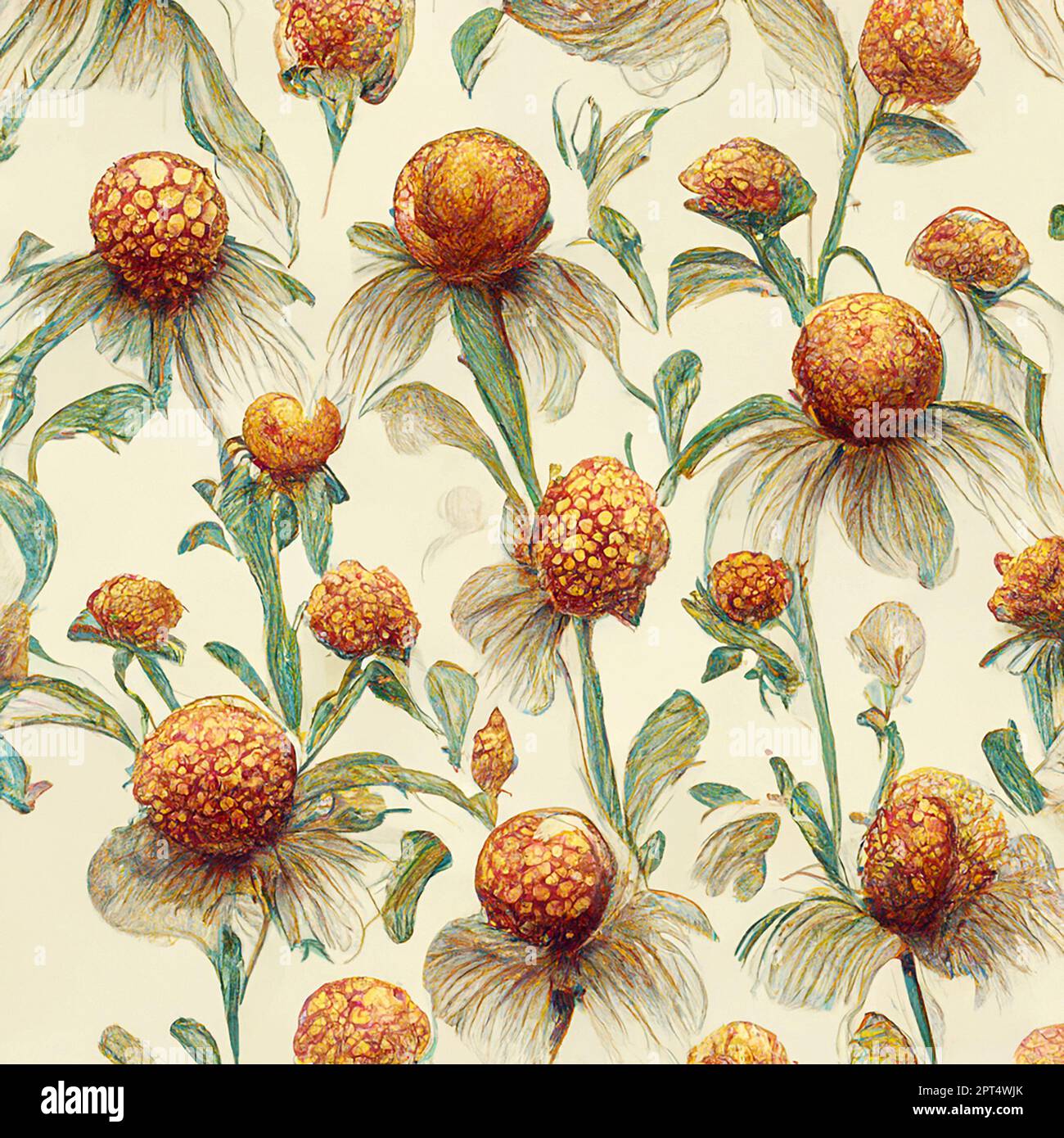 vintage floral pattern wallpaper image Stock Photo - Alamy