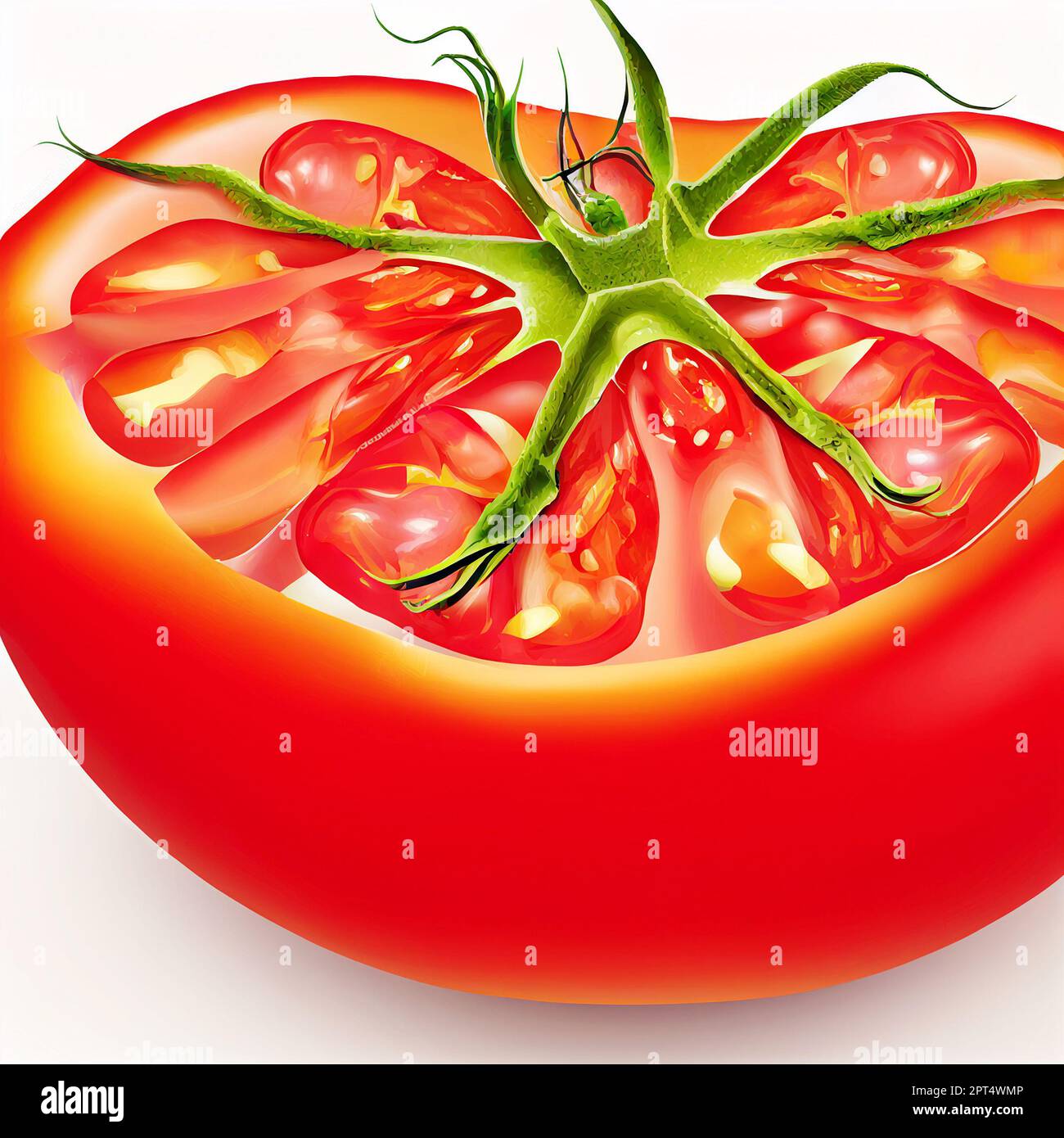 cut tomato isolated on white background Stock Photo - Alamy