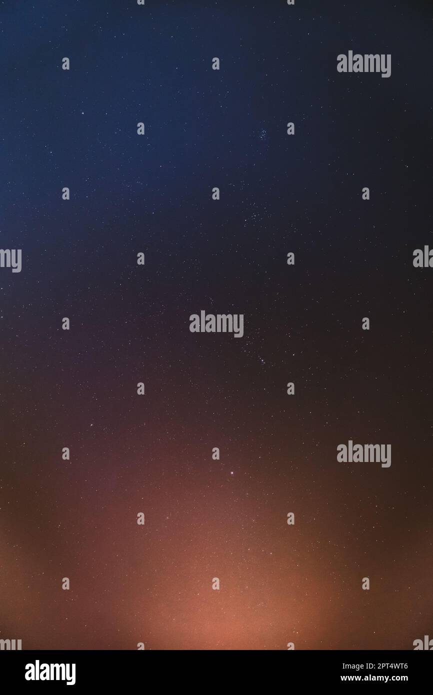 Real Colorful Night Sunset Sky Stars. Natural Starry Sky Background ...