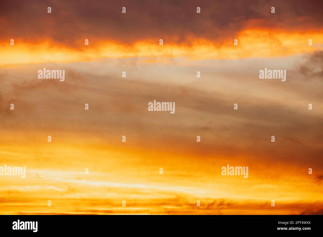 Sunrise Sky. Bright Dramatic Sky With Colorful Clouds. Yellow, Orange ...