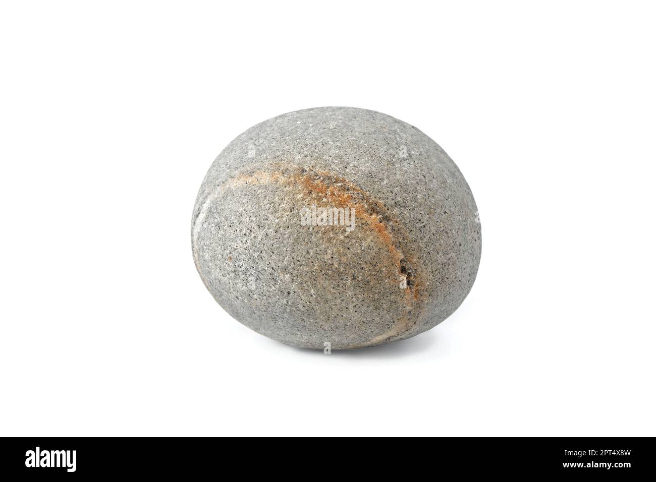 Smooth round stone on white background Stock Photo - Alamy