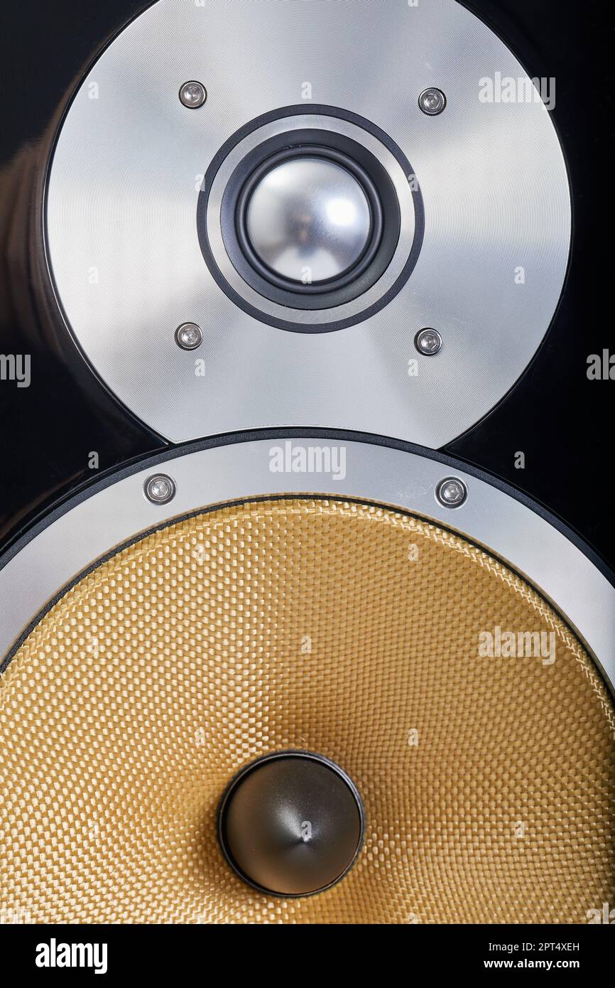 Quality hi-fi loudspeaker speaker driver closeup Stock Photo - Alamy