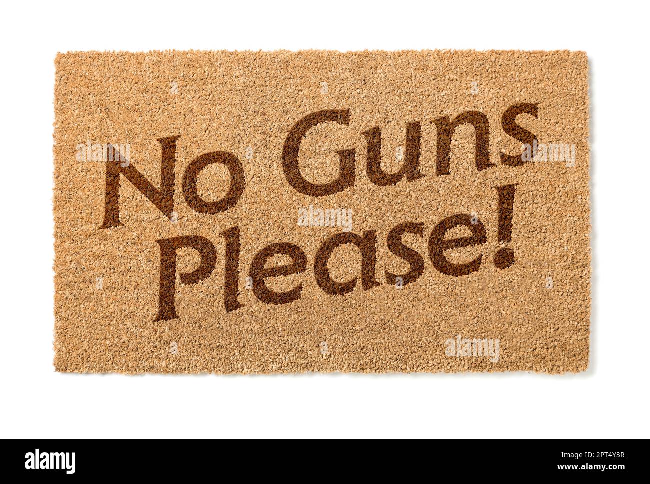 No Guns Please Welcome Mat Isolated On A White Background Stock Photo ...