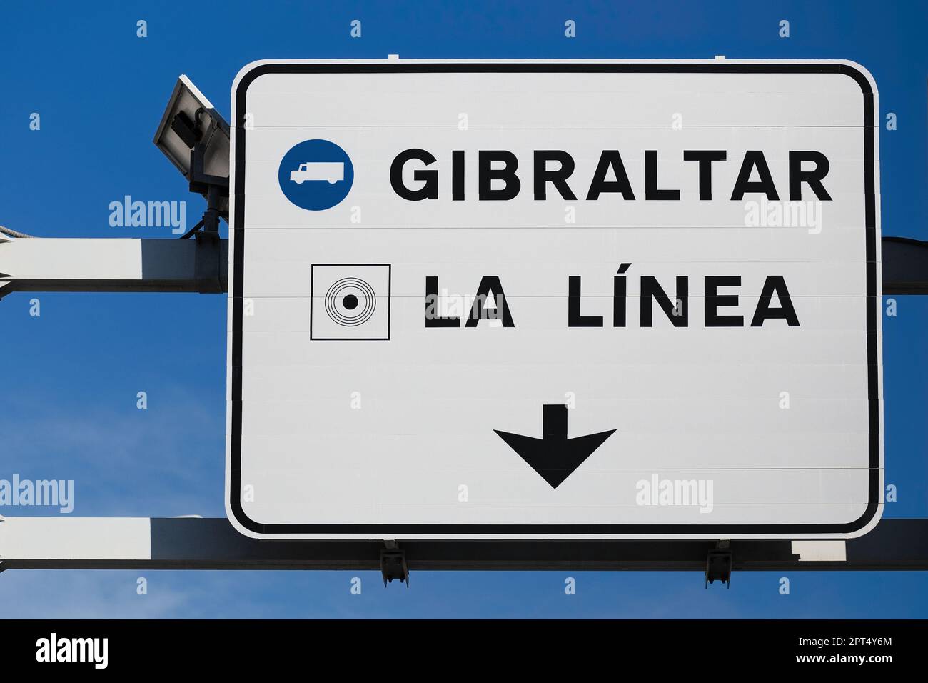 Gibraltar directional town direction destination board panel traffic ...