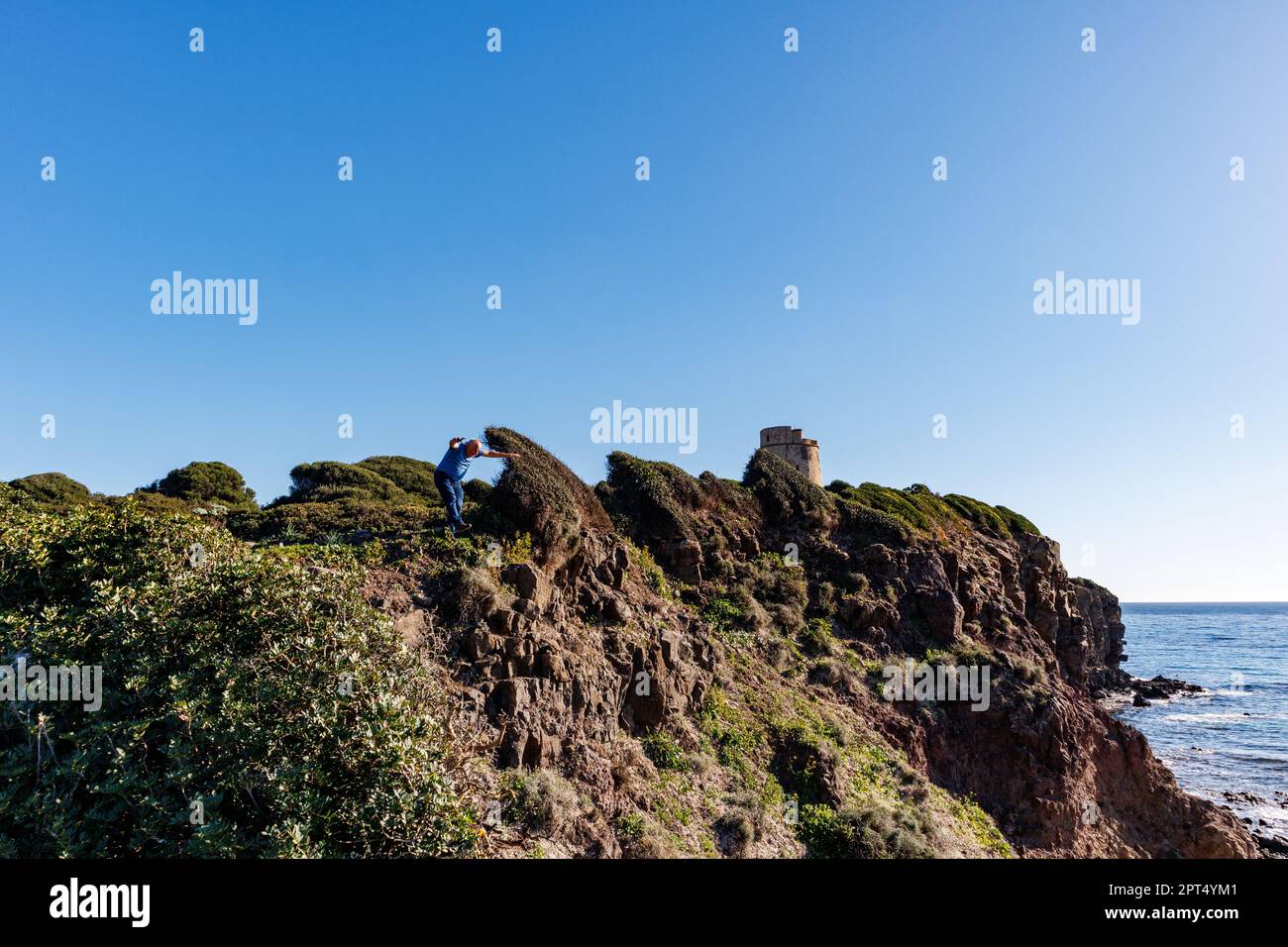 Man walking off cliff hi-res stock photography and images - Alamy