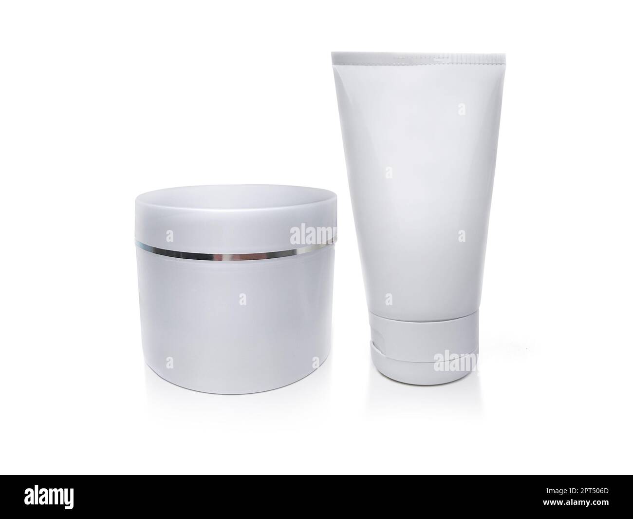 Cream jar and bottle Packing for cream isolated on white background ...