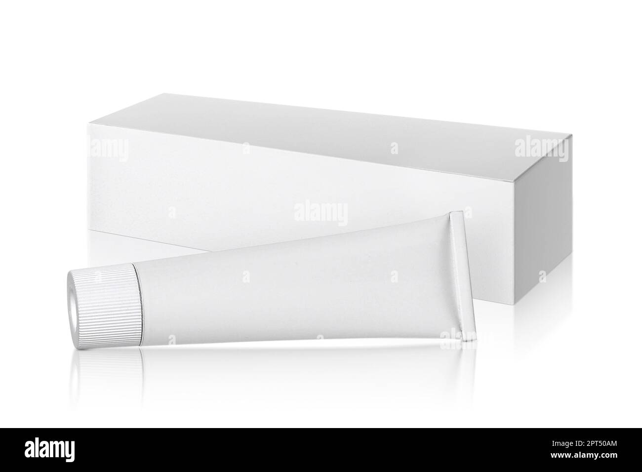 Medicine tube and package isolated on white background Stock Photo - Alamy