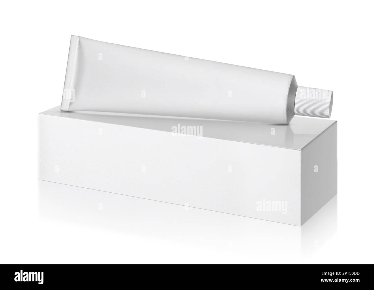 Medicine tube and package isolated on white background Stock Photo - Alamy