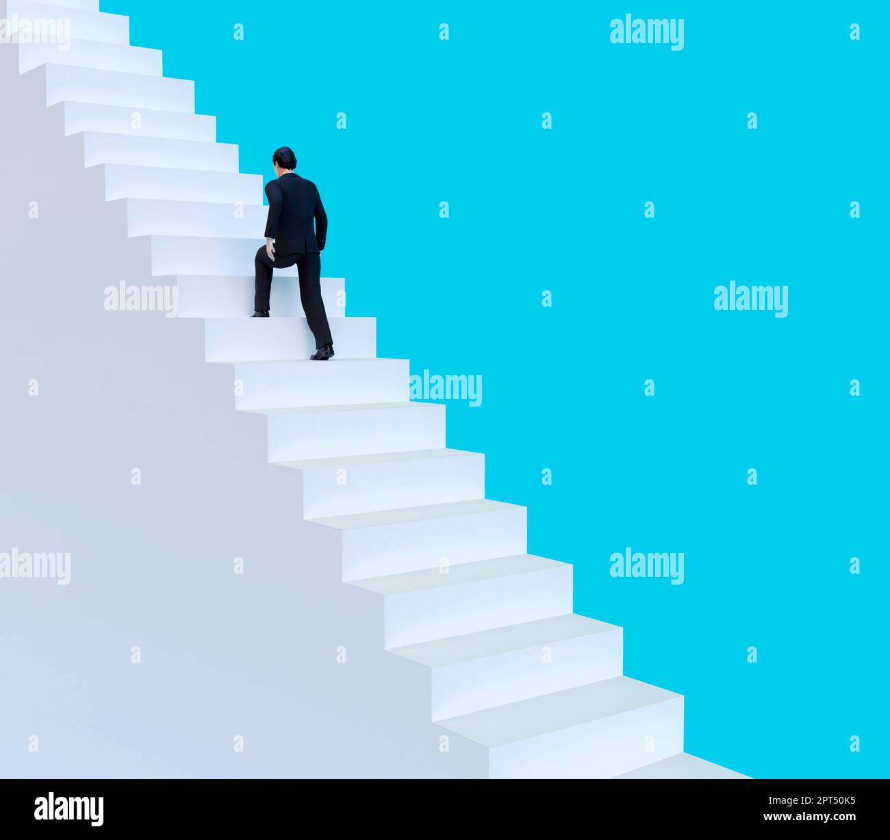 businessman walk up the stairs. business concept growth and the path to ...