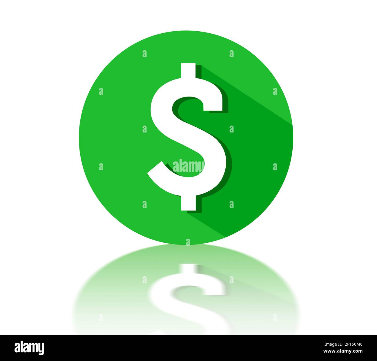 Flat dollar icon on white background Stock Photo - Alamy