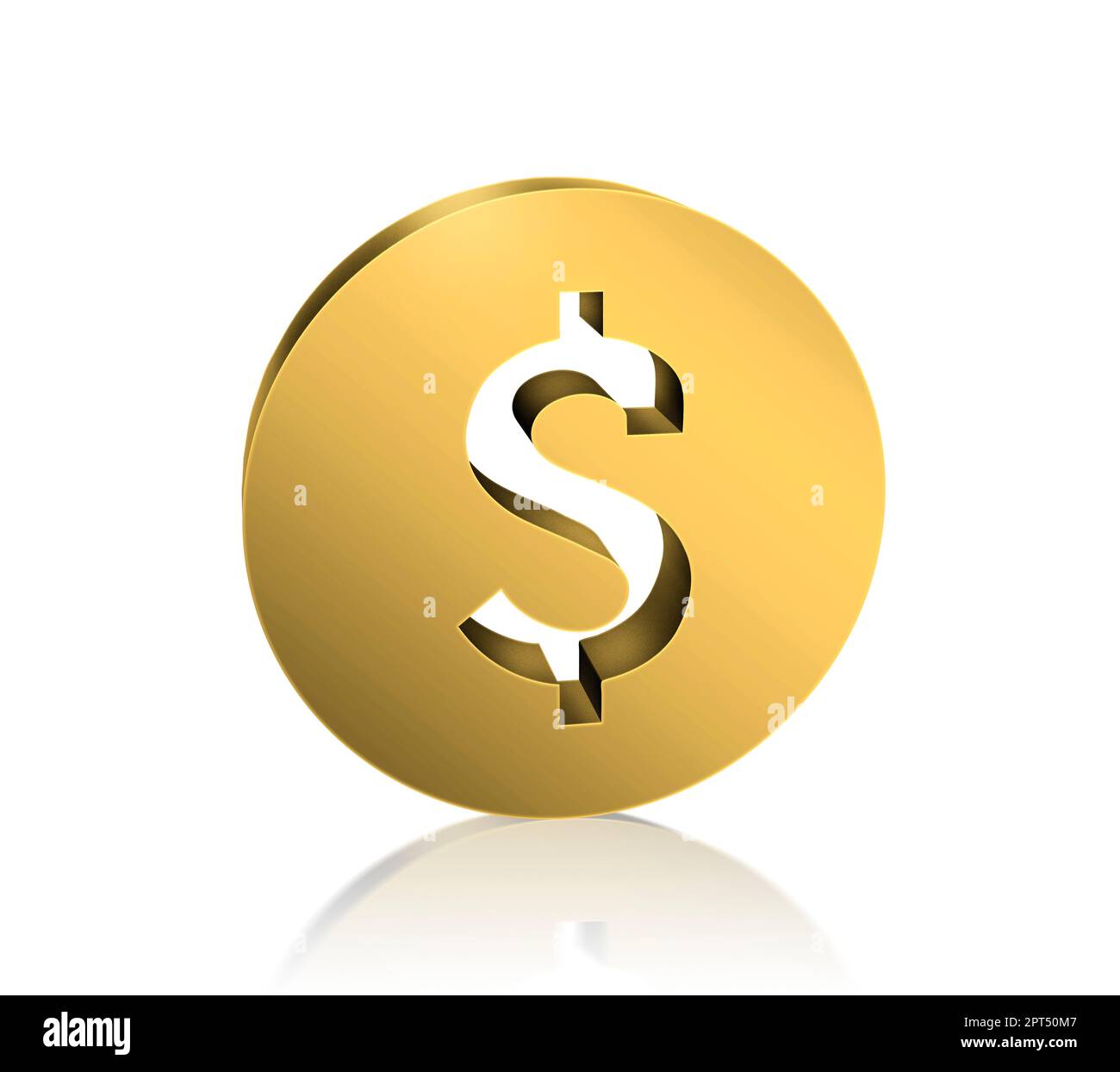 Golden color 3d Flat dollar. dollar sign. 3d render Stock Photo - Alamy