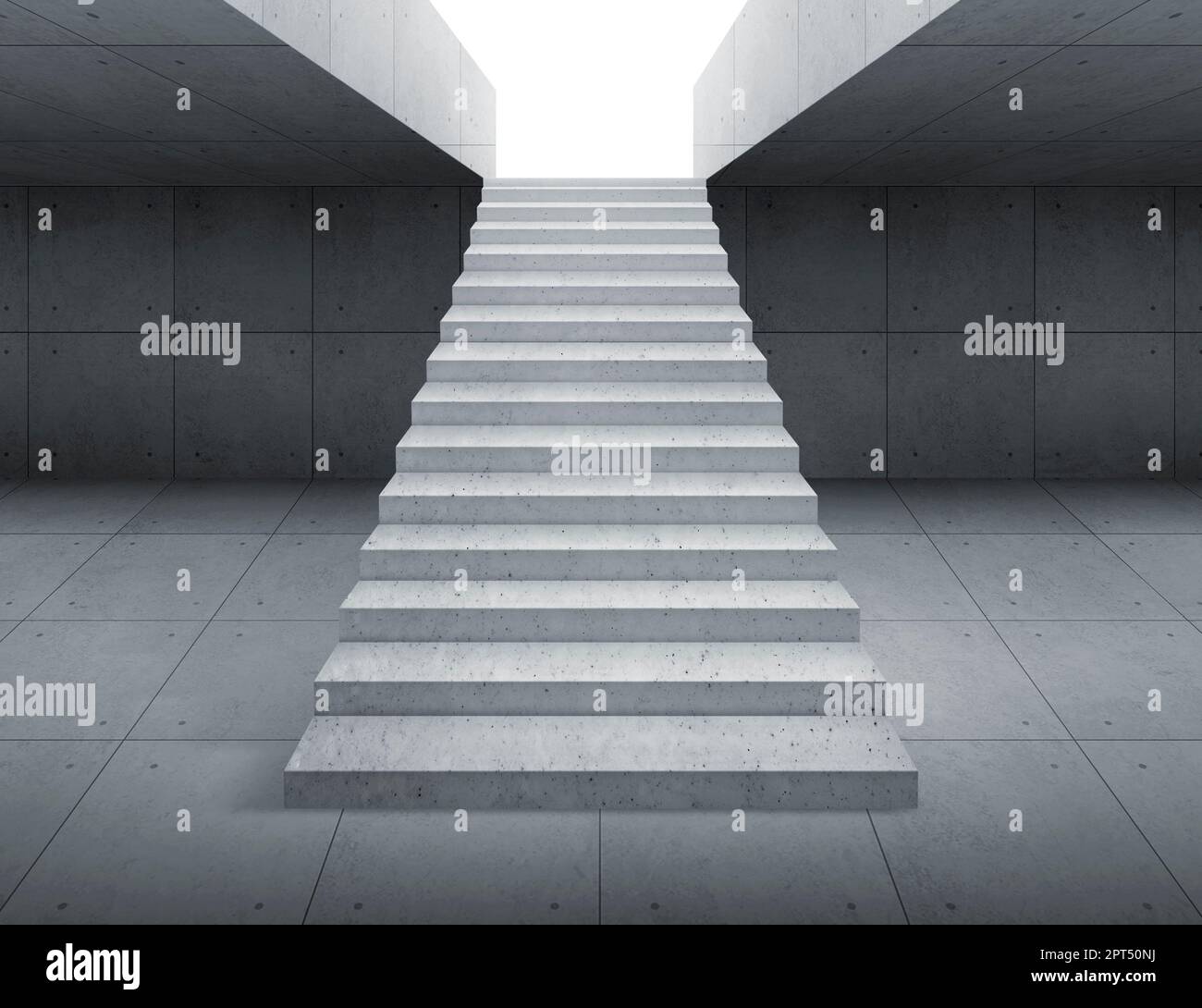 modern staircase in concrete interior, 3d rendering Stock Photo - Alamy