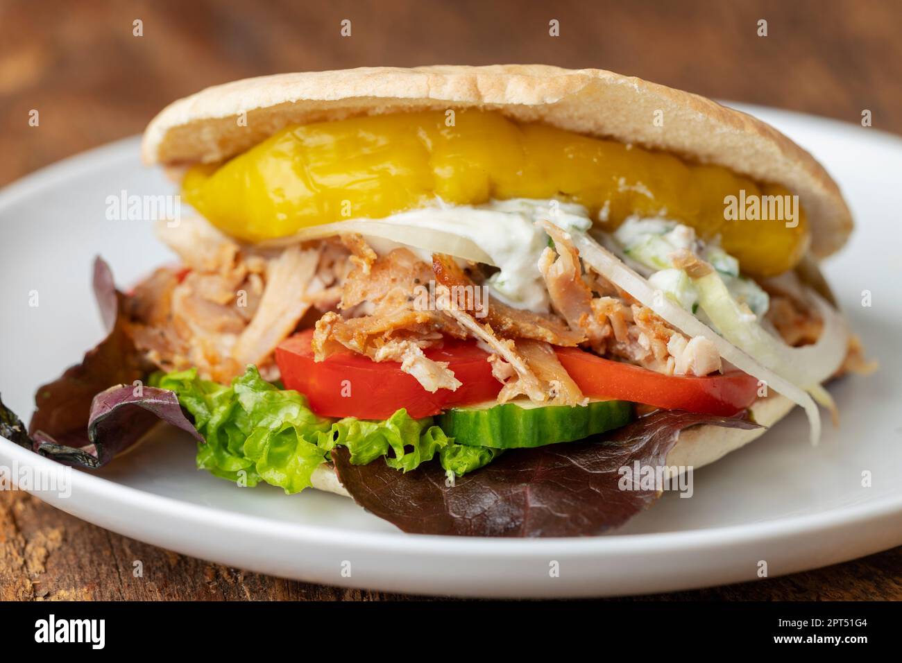 Closeup of a doner kebap in pita bread hi-res stock photography and ...