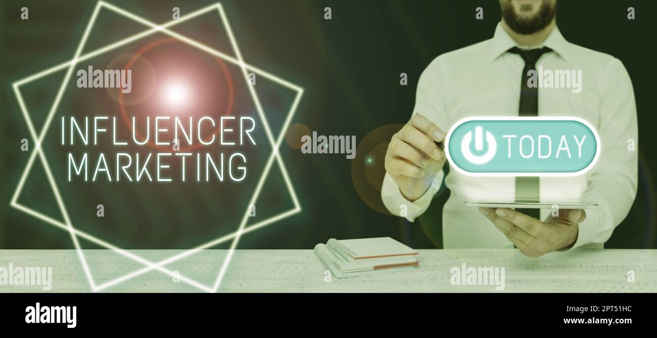 Text caption presenting Influencer Marketing, Business showcase ...