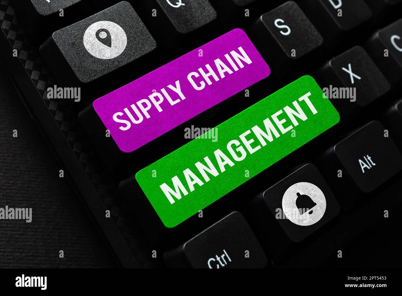 Sign displaying Supply Chain Management, Business idea Aspects of ...