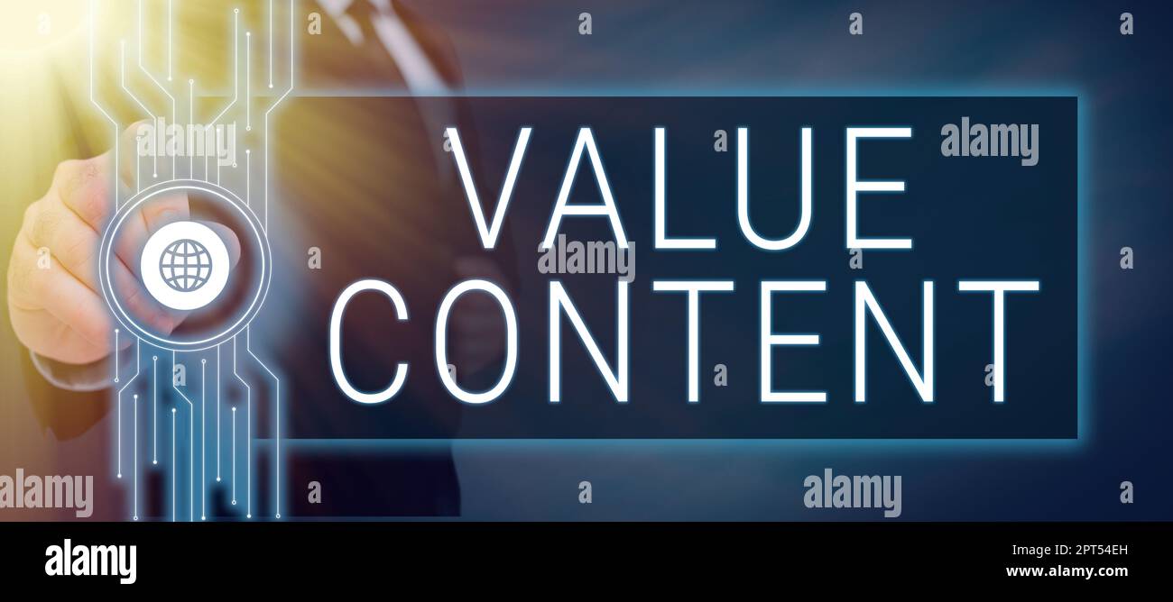 Writing displaying text Value Content, Internet Concept exclusive ...