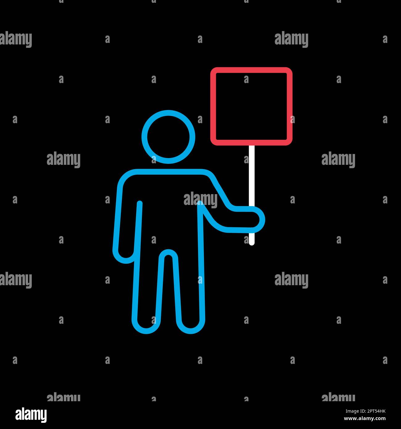 Man standing and holding in hands banner icon Stock Vector Image & Art ...