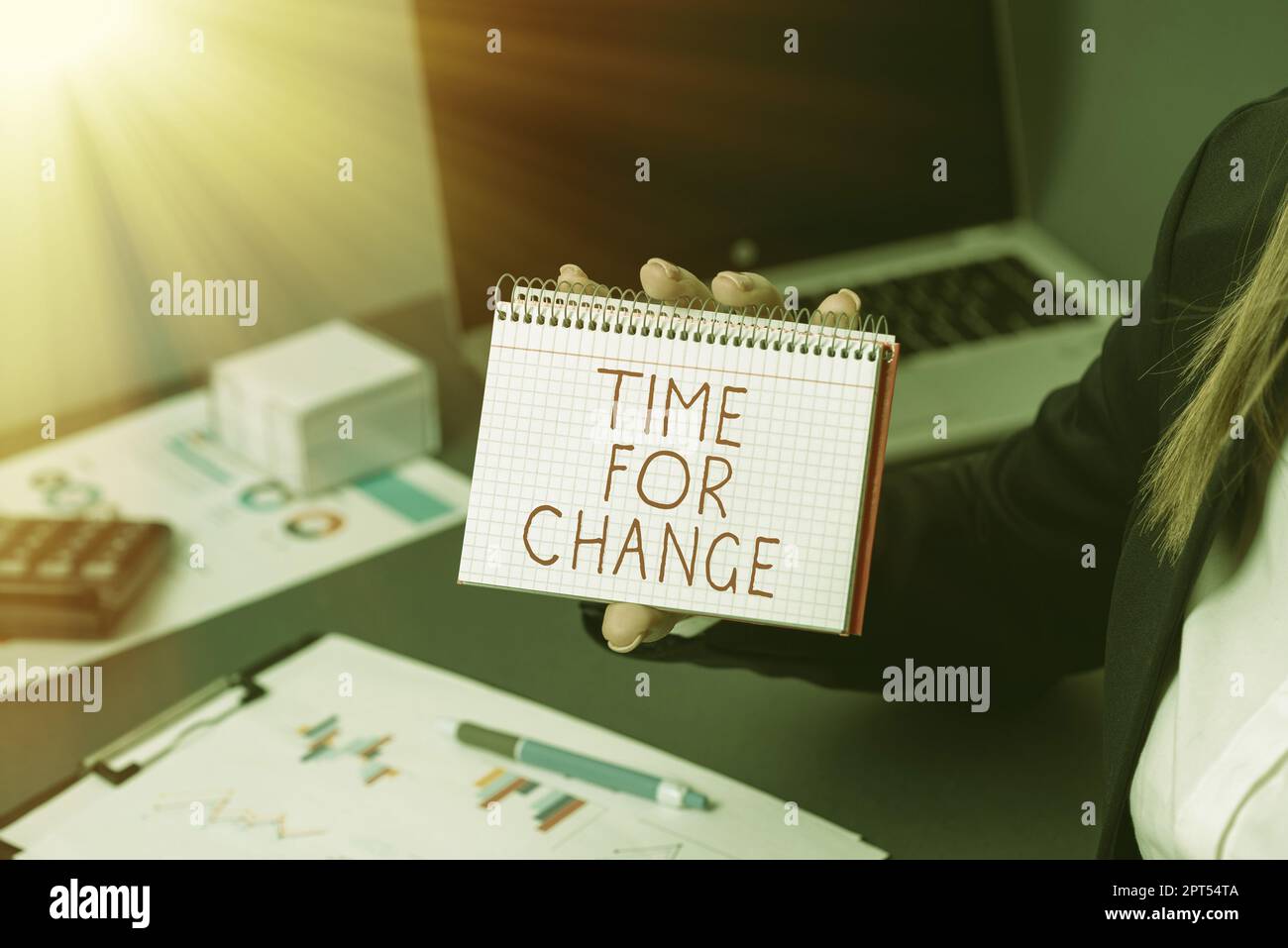 Hand writing sign Time For Change, Business idea take action new ...