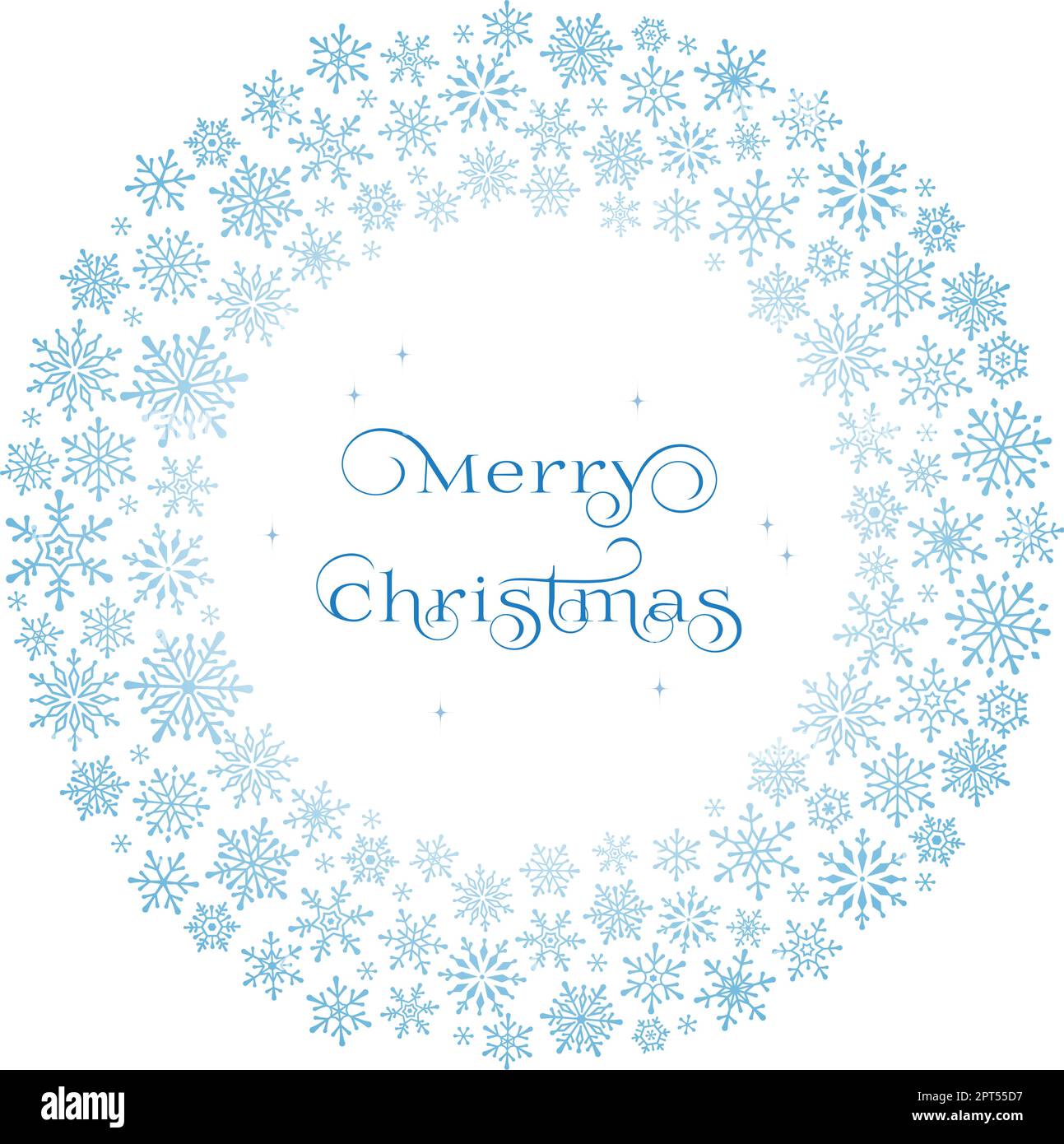 Snowflake Christmas wreath, Christmas illustration Stock Vector Image ...