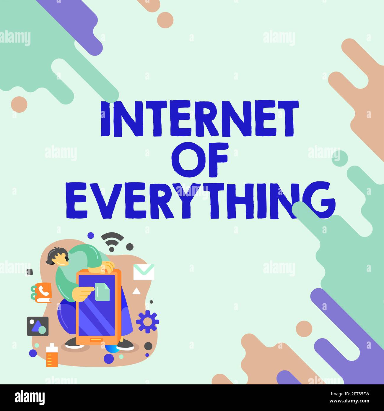 Conceptual display Internet Of Everything, Business overview smart ...