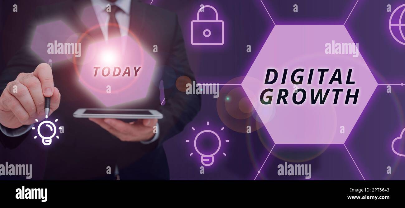 Inspiration showing sign Digital Growth, Business approach early stages ...