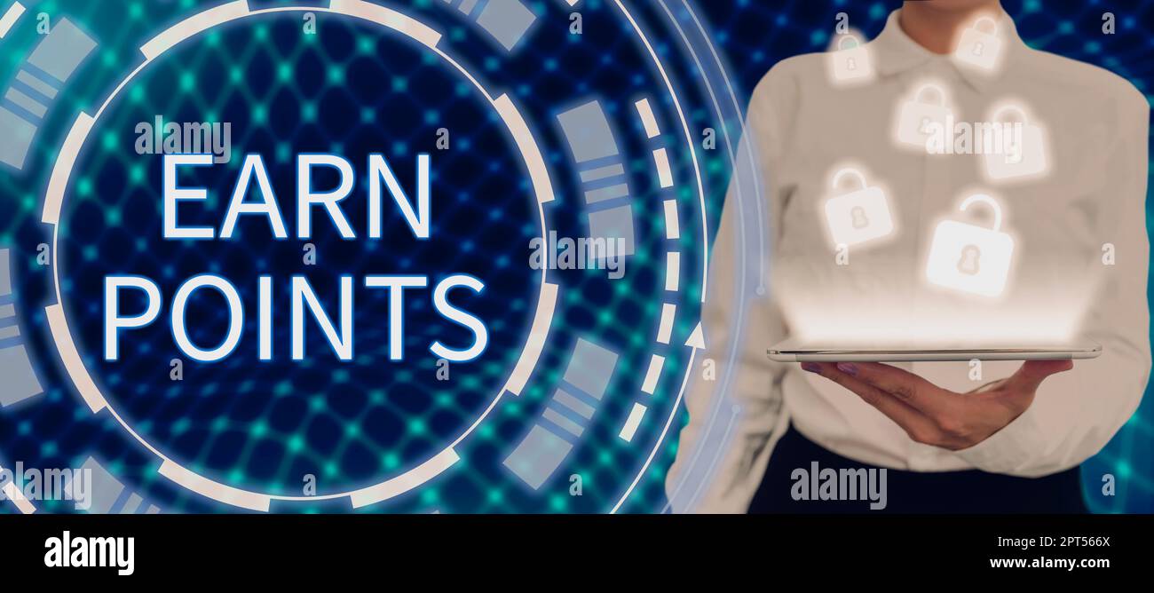 Conceptual caption Earn Points, Business showcase a fund rewarded automatically after purchasing ...