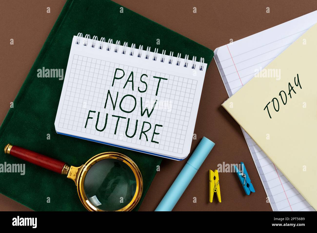 Conceptual caption Past Now Future, Business idea Last time Present ...