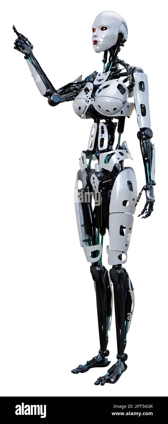 3D rendering of a female robot isolated on white background Stock Photo ...