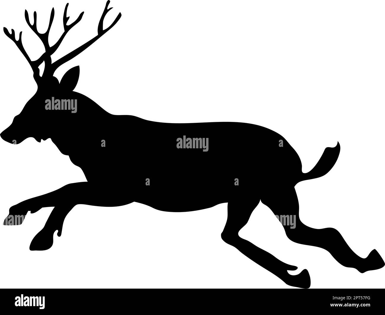 Deer running drawing Black and White Stock Photos & Images - Alamy