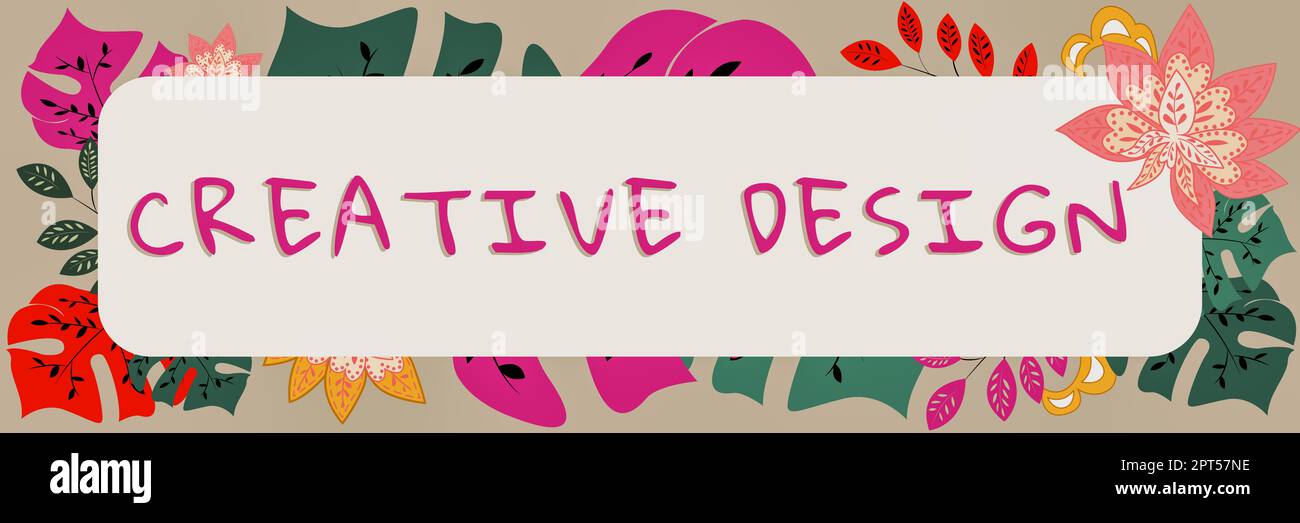 Writing displaying text Creative Design, Concept meaning a visual element which satisfies its ...