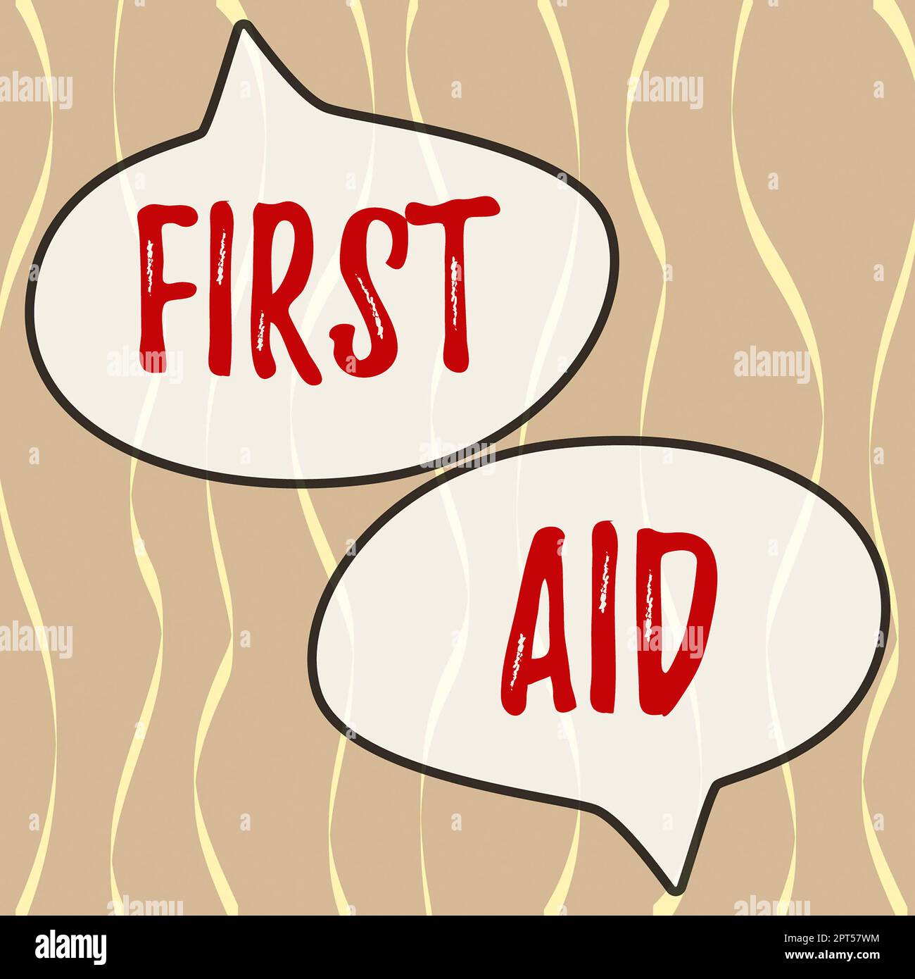 Sign displaying First Aid, Word for Practise of healing small cuts that ...
