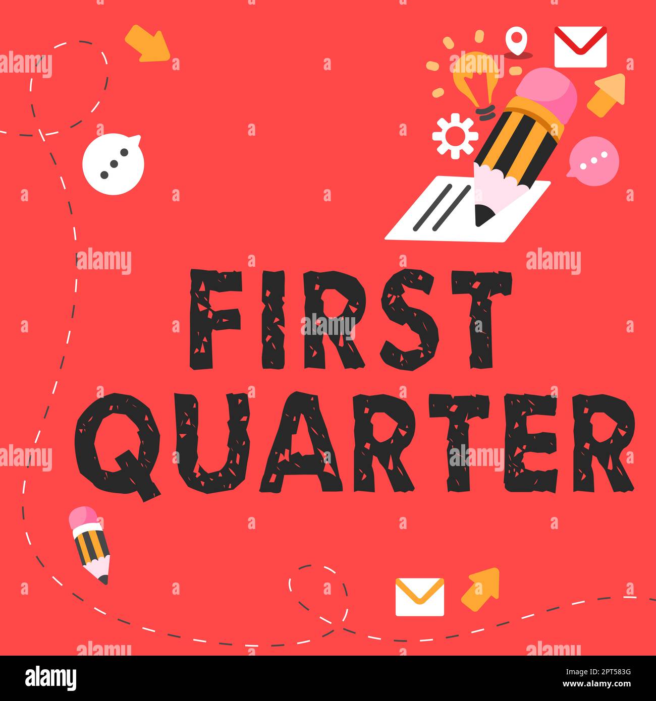 Writing displaying text First Quarter, Concept meaning one of the ...