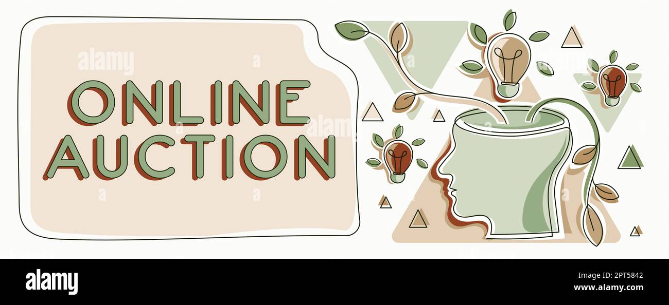 Text caption presenting Online Auction, Business overview digitized ...