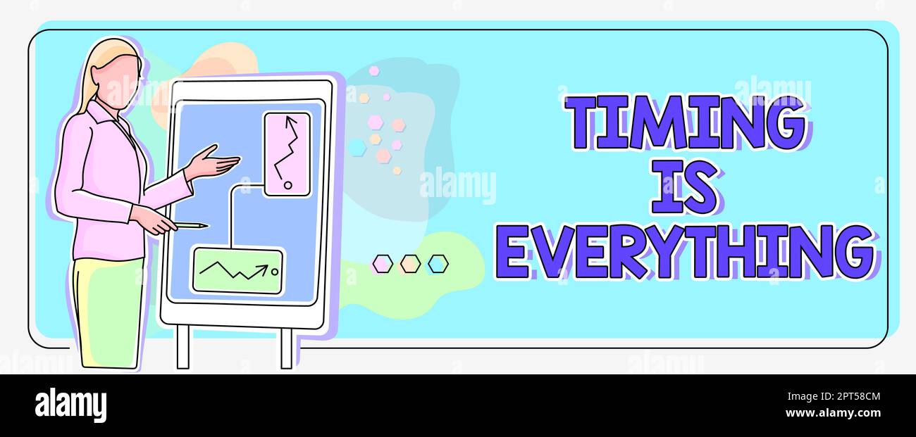 Sign displaying Timing Is Everything, Business concept Do it now be ...