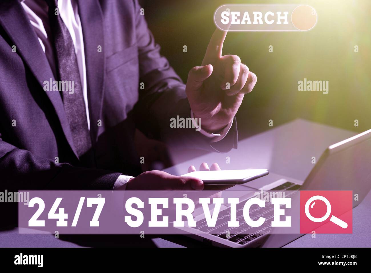 Conceptual caption 24 Or7 Service, Conceptual photo providing an ...